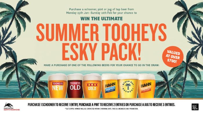 Summer Tooheys Esky Pack Promotion 2024 - Panthers North Richmond